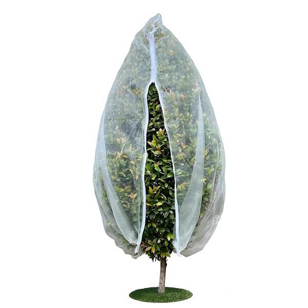 【発売日：2025年07月12日】Vitalux 防虫ネット 巾着式ジッパー付き 植物保護カバー アブラムシ対策 防鳥ネット 通気性抜群 水やり可能 鉢植え プランター 家庭菜園 果樹保護 園芸用品 虫よけ 鳥よけ 防風対策 メッシュカバー...