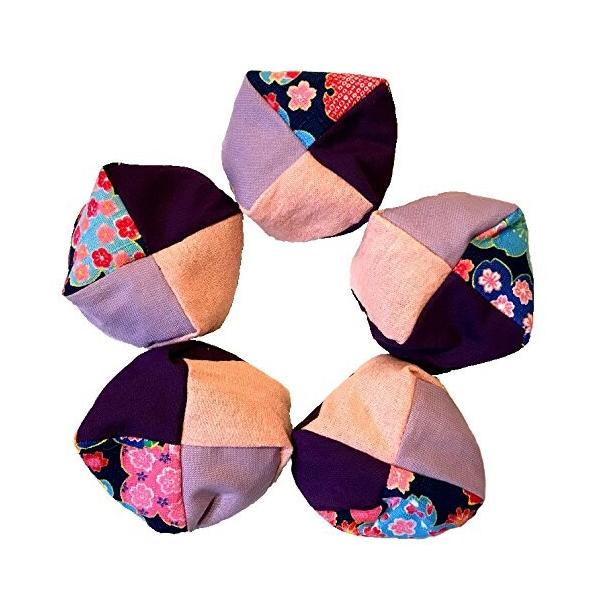 お手玉5個セット (Navy x PastelMix)商品コード：49078926277型番：sakura_npサイズ：４.５cm×９.０cmの布４枚から縫った座布団型カラー：Navy x PastelMix1つ1つ手作りです「お手玉競技」...