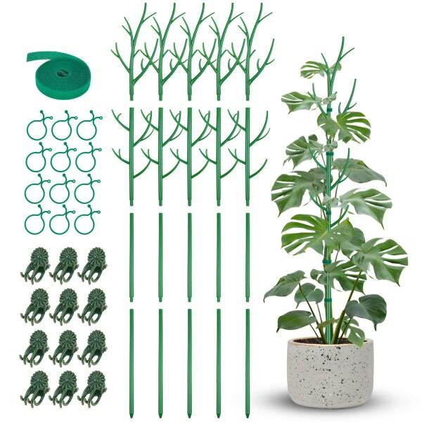 NiHome 園芸用支柱 5本セット 50インチ 観葉植物 つる植物用 室内外対応 自立成長サポート UV耐性 腐敗しない 樹脂製 ナチュラルな枝風デザイン (グリーン)商品コード：49078931733型番：Plant-Cages-&am...