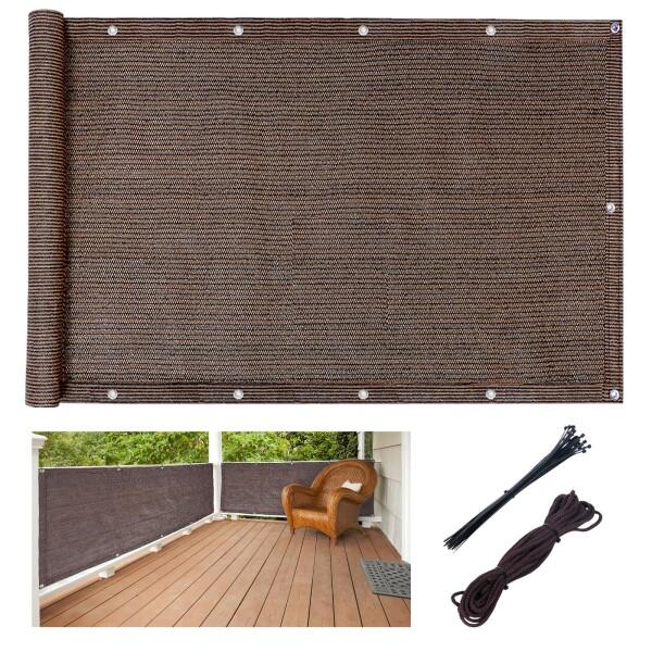 DANOFY ベランダ 目隠し シェード 600x90cm - 高密度ポリエチレン 風通し良い uvカット プライバシー保護 バルコニーシェード マンション フェンス 家 庭 モカ色商品コード：49078968154型番：?DY-YTWA0...