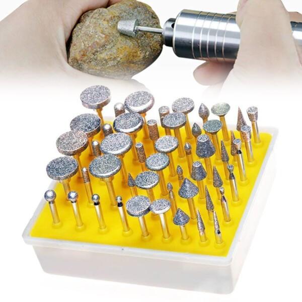 KOBSAINF リューター ビット ダイヤモンドドリルビットセット50 シャフト約 3mm (1/8 インチ) ミニルータードリルビット切断と研磨研削フラットタイプ商品コード：49079005245型番：no【シャンクの直径】: 3.0m...