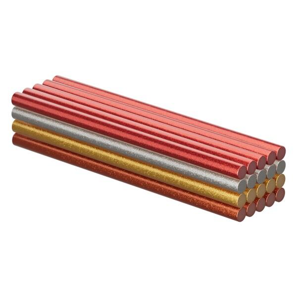 HANSILK グルースティック グルーガンスティック ホットメルト 強力粘着 高温対応 速乾 無臭 柔軟タイプ DIY 修理用 家庭用 20本入 替え用 4色パール ゴールド シルバー オレンジ レッド 11mm*200mm商品コード：4...