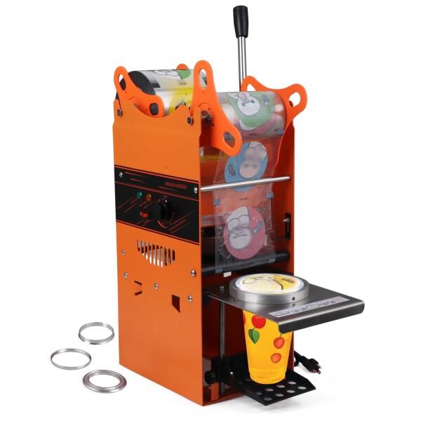 JTVTW カップ シーラー機 手動カップ シーラー カップ径95/90 カップ高さ18cm 300-500カップ/時 オレンジ 業務用 110V商品コード：49079067413型番：JT-802K【対応カップとフィルム】口径 70/76...