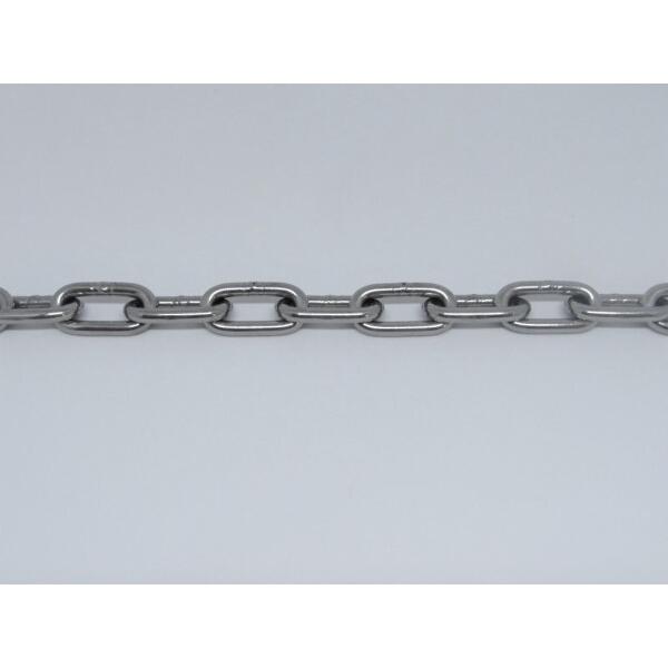 ステンレスチェーン SUS 4ｍｍ 3ｍ商品コード：49079212615型番：Elder-04サイズ：3mカラー：シルバー重量 1m=0.267kg材質 ステンレス(SUS304)寸法 内径(26×6.5)