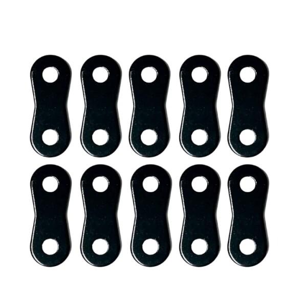 だるま金具 10個セット アルミ製 I字金具 棚受け金具 固定金具 固定板 フラット 家具 固定 修理 補強プレート 連結金具 DIY 2穴 (ブラック)商品コード：49079222662型番：KK-010カラー：ブラック金具サイズ:長さ4...