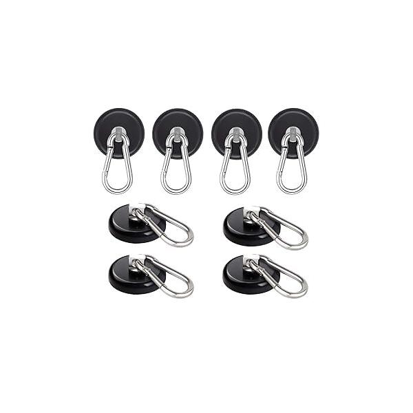 THCMagorilla カラビナ フック 63kg ヘビー デューティ ネオジム マグネット スイベル バッグ グリル 財布 倉庫 42mm,8個，ブラック商品コード：49079227695サイズ：ブラック 42mm 8pcs超強力マグネ...