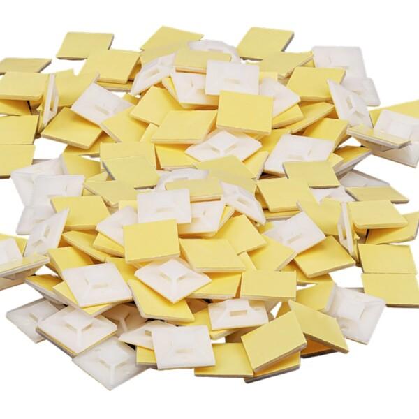 I'm so happy 結束バンド ケーブルタイ 配線 固定 マウントベース 屋外 固定ベース (白, 20×20mm/50個)商品コード：49079233631サイズ：20×20mm/50個カラー：白【ケーブルの乱れ、スッキリ解消!】煩...