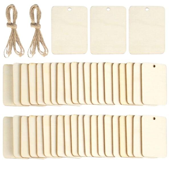 geneX タグ ボトルネームプレート ボトルキープ 札 ボトルネーム 木材タグ ボトル 長方形 チップ 木材チップ プレート 下げ札 カード ひも付き 50個入商品コード：49079538191型番：GX20240701-1480サイズ：...