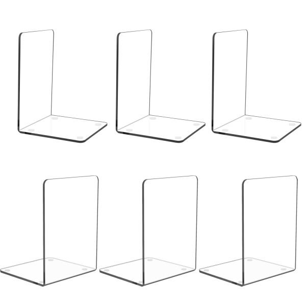 MerryNine プラスチックアクリルブックエンド ペアオーガナイザー 本棚 装飾 寝室 図書館 オフィス 学校用品 文房具ギフト（6PCS）商品コード：49079541528型番：B-A-3-100サイズ：6pcsカラー：Clear-6...