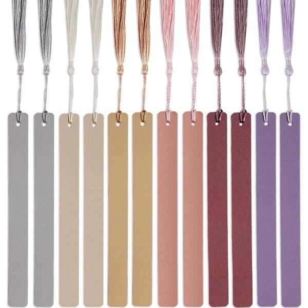 Jasenna 12 Pieces レザーしおり,手作り本革ページマークは、女性、子供、読書愛好家のための書籍アクセサリー手作り本読書プレゼントに適している(12colors3)商品コード：49079541612型番：JP-Bookmark...