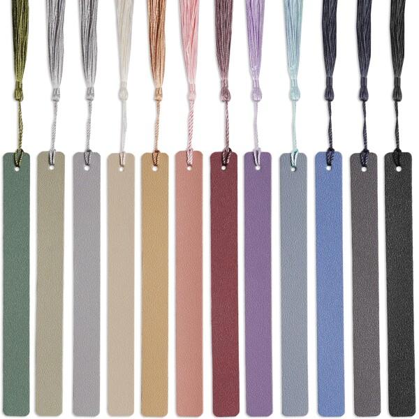 Jasenna 12 Pieces レザーしおり,手作り本革ページマークは、女性、子供、読書愛好家のための書籍アクセサリー手作り本読書プレゼントに適している(12colors1)商品コード：49079541614型番：JP-Bookmark...