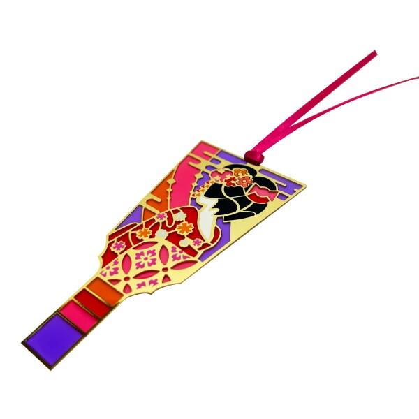 ステンドグラス風しおり 栞 ブックマーク 読書 本 きれい BOOK MARK (羽子板)商品コード：49079541702型番：LAM-1874カラー：羽子板・金属フレームに手作業でエポキシ樹脂を注ぎ込み成形した、ステンドグラス風ブックマ...