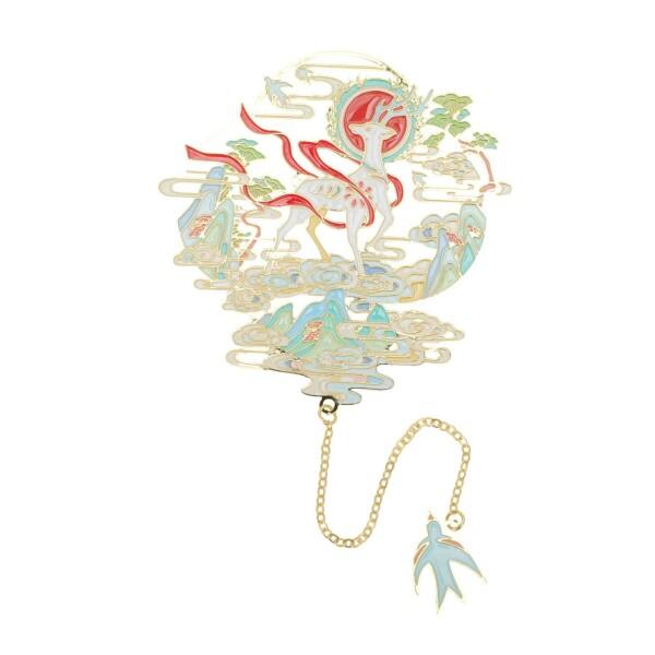 GLIDESMOOTH しおり ブックマーク 栞 中国風 金属 友達 読者 本愛好家 読書用 オフィス 家庭用品 プレゼント かわいい動物 オフィス用品 九色の鹿1商品コード：49079542300型番：250507glidef000714...