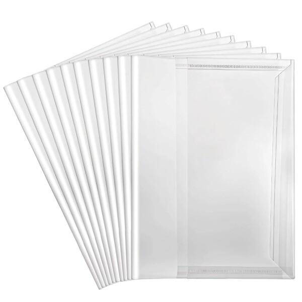 サムコス B5用 透明ブックカバー 10枚セット 教科書 手帳 雑誌対応 軟質PVC素材 防水耐久性抜群 汚れ防止 ピュアクリア設計 保護シール付き 教科書カバー 学校 オフィス 自宅学習用 (26×19cm)商品コード：490795431...