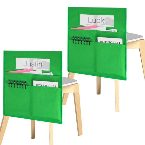 TOCCOOL 2 枚教室椅子袋、19.3 x 16.5インチ後袋、学生の名前ラベル付き-幼稚園、学校、家庭のストレージ組織者（緑）商品コード：49079545369型番：THI68-01カラー：green素材: 高品質なオックスフォード生...