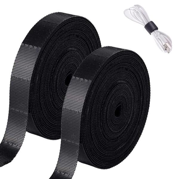 Neyiemケーブル結束バンド 黒 幅20mm×長さ10M 配線整理 収納 固定 ケーブルバンド マジックテープ 纏める 配線まとめ 結束テープ 結束バンド 繰り返し使用可能 両面 マジックテープ用 (ちぎれるタイプ)商品コード：49079...