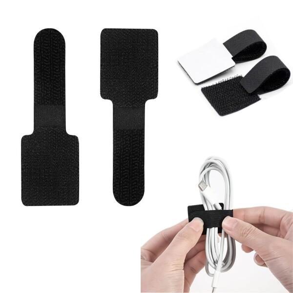 JetWave ケーブルクリップ 50個入り マジックテープ留め具 コードクリップ コードフック ケーブル結束バンド 収納 束ねる るやつ 繰り返し利用可能 配線整理 ケーブルホルダー 車用 家庭用 事務室用 (ブラック)商品コード：490...