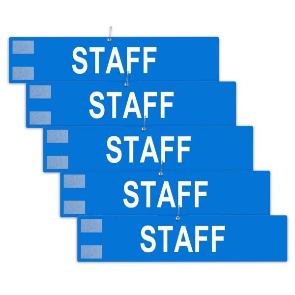 腕章 スタッフ STAFFの文字入り 3色展開 マジックテープと安全ピン 撮影 学校 スタッフ 町内会 イベント 自治会 (5枚青)商品コード：49079547916サイズ：5枚セットカラー：ブルー（STAFF）【片手で5秒! 取付簡単な腕...