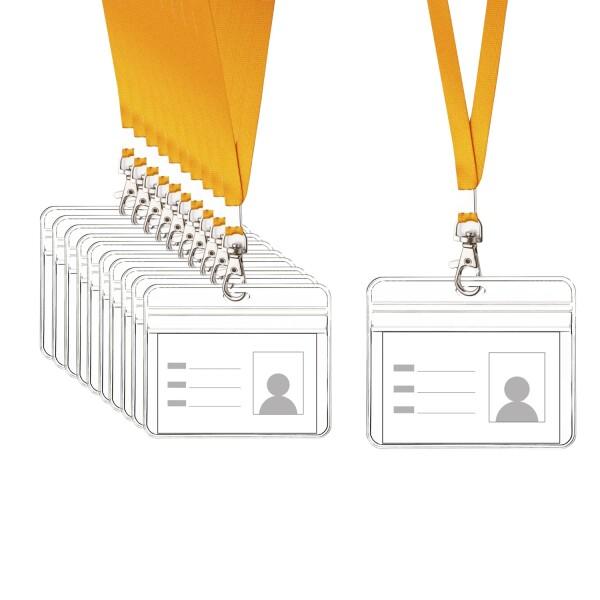 ASTAR 社員証ケース 横型 ネームホルダー 両面用 吊り下げ名札 社員証 透明色名札ケース PVC製防水機能 IDカードホルダー 首掛け カード 通勤 名刺 展示会 イベント用 (10枚)商品コード：49079548046型番：6655...