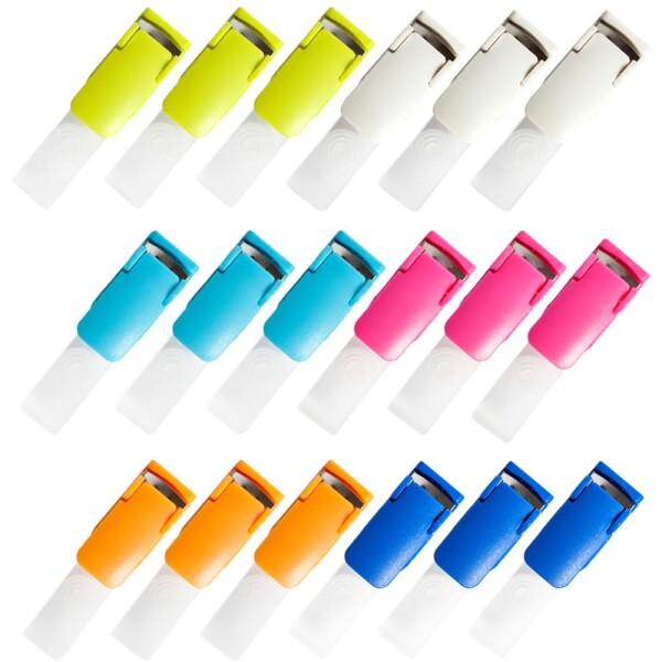 FACETHALO 移動ポケット クリップ 名札 クリップ 18個入り 多機能身分証明書ホルダー 6色商品コード：49079549054型番：FACETHALO-RR009-21.【18種類の組み合わせ】ブルー、ローズレッド、ミルクホワイト...