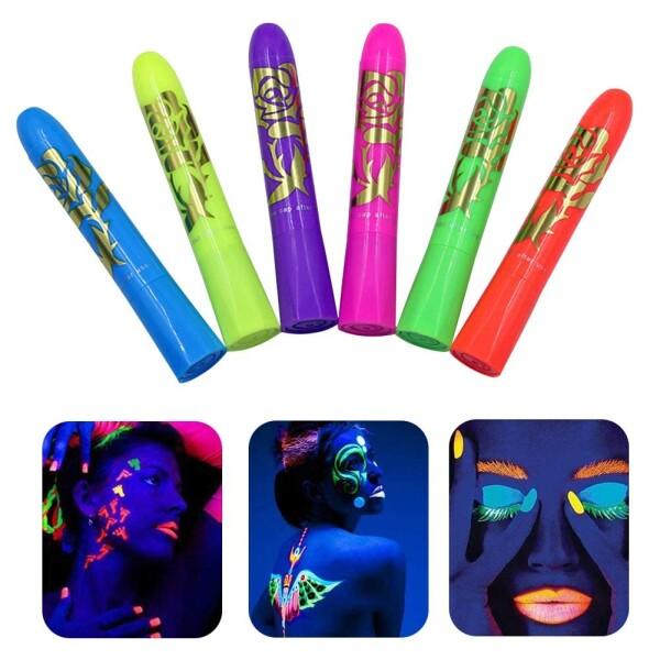 Chisafly フェイスペイント 蛍光ぺん クレヨン 全6色 ボディペイント 夜も見える 簡単水洗 安全無毒 ハロウィン クリスマス 祭り スポーツ応援に最適 6色セット商品コード：49079552632カラー：6色（蛍光）「6色入り」 ...