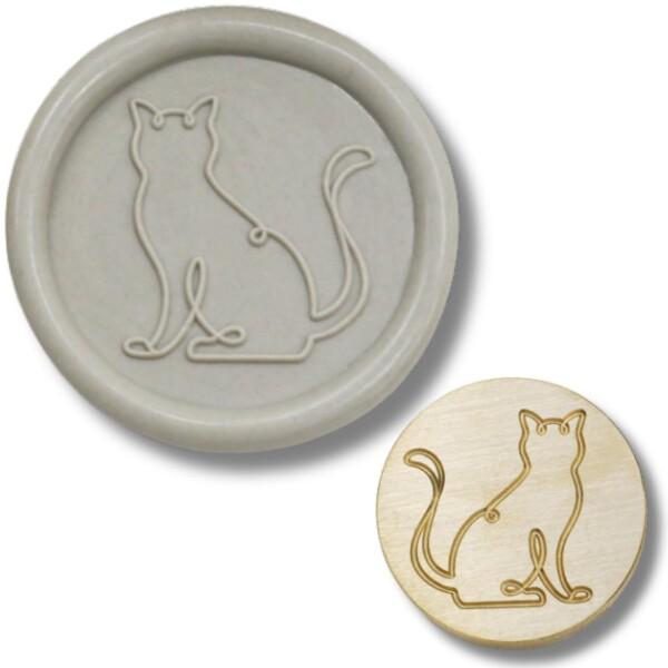 (techichidou)シーリングスタンプ ヘッド 猫 犬 アニマルシリーズ シーリングワックス 封蝋 (猫 シンプル)(サイズ：縦25mm 横25mm)商品コード：49079557280型番：NONカラー：猫 シンプル仕様・互換性につい...