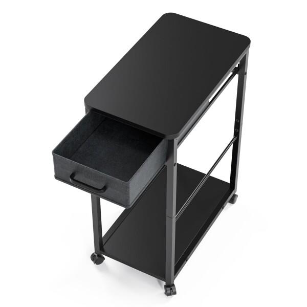 DEWEL サイドワゴン pcワゴン キャスター付き パソコンワゴン cpuワゴン 引き出し付き デスクワゴン パソコン収納 木製 デスクサイドワゴン 収納棚 オフィス収納 (Black)商品コード：49079562126型番：5031-1...