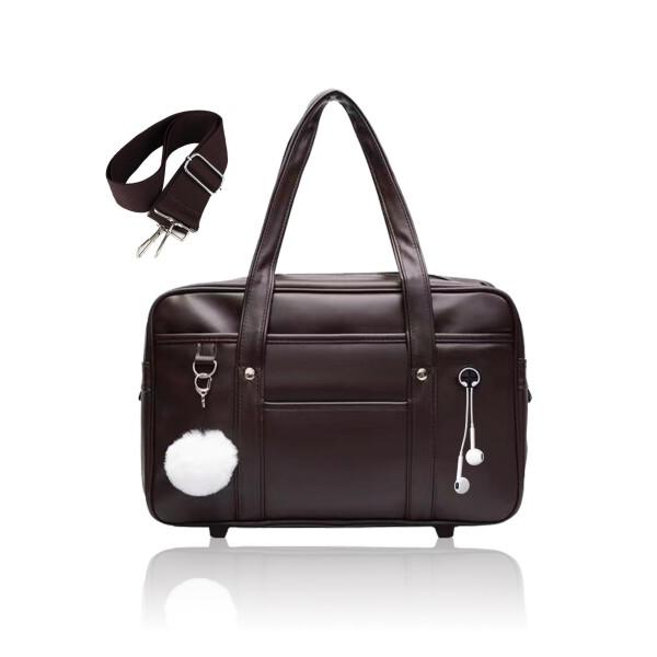 改良型スクバ スクールリュック 高校生 女子 ボストンバッグ 学生用 大容量 JK制服バッグ 合成皮革 ショルダーストラップ付き 修学旅行商品コード：49079563617型番：1カラー：Brown【高品質PU採用】この16L大容量の学生用...