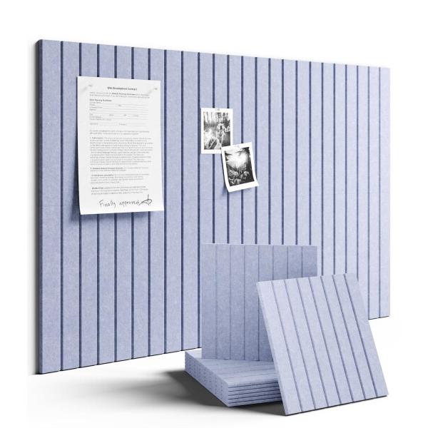 「壁に貼る 大判掲示板 60×90cm 6 枚セット」Fluxynara コルクボード代替品 フェルトボード DIY 掲示板 オフィス・家庭用 おしゃれな飾り物 強力シール 40 枚付き - ミスティーブルー商品コード：4907956417...