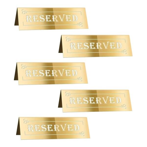 予約席 プレート ゴールド 5個入 reserved プレート V型 アクリス製 卓上サイン 業務用 予約サイン サイン 卓上札 150mm*41mm (金色)商品コード：49079565277型番：er3vbf0サイズ：15 cm x 4...
