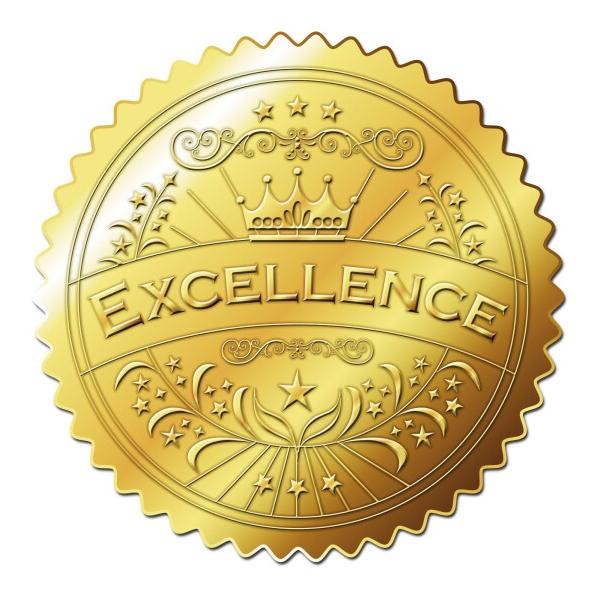ステッカー ごほうびシール ゴールド EXCELLENCE 100枚 丸型 金箔エンボス加工 大容量 直径5cm 賞状 飾り メダル風 豪華デザイン NYANDELMO ND-0187-R03-EX-100商品コード：49079573949...