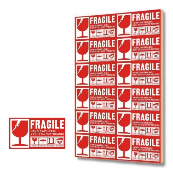 FRAGILE STICKER フラジール ステッカー シール 取扱注意 割れ物 こわれもの 国際輸送 荷札シール 9cm × 5cm 120枚商品コード：49079577124型番：SELESTI01【セット内容】荷札シール120枚セット...