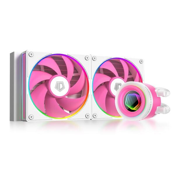 ID-COOLING FX240 INF ピンクエディション 240mm 液体 CPU クーラー、ARGB インフィニティ ミラー エフェクト搭載、2x120mm ダイジーチェーンファン、低ノイズ動作 29.9dB(A) 最大、インテル &...