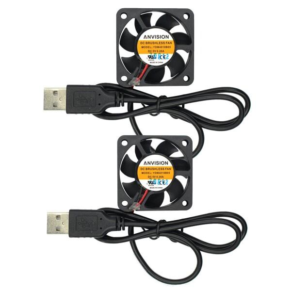 ANVISION 2-Pack 40 x 40 x 10mm 4010 デュアルボール軸受 DC 5V USB ブラシレス冷却ファン商品コード：49079578039型番：AN-YDM4010B05サイズ：5V 40mm USB FANカラ...