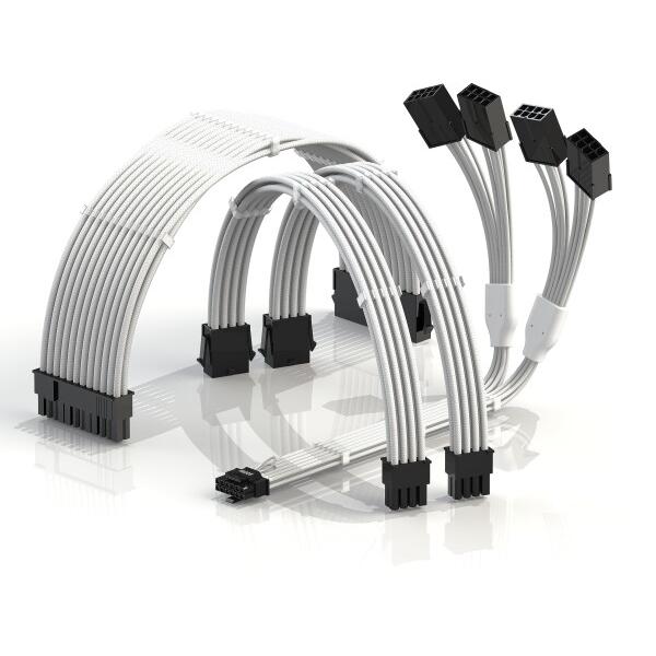 LINKUP - AVA 4in1 12VHPWR PCIE 5.0 電源アダプター | 600W 16AWG | 全電源ユニット（PSU）に対応 | UL規格認定・スリーブ付きジャケット | RTX5000 RTX4000 GPU用の4本...