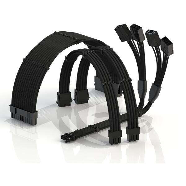 LINKUP - AVA 4in1 12VHPWR PCIE 5.0 電源アダプター | 600W 16AWG | 全電源ユニット（PSU）に対応 | UL規格認定・スリーブ付きジャケット | RTX5000 RTX4000 GPU用の4本...