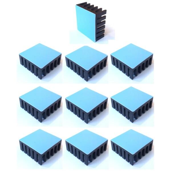 Easycargo 22mm ヒートシンクキット 22x22x10mm 10個 + 3M8810 熱伝導性粘着テープ、冷却用クーラーヒートシンク Raspberry Pi SSD PS5 M.2 SSD NVMe 2280 GPU IC チ...
