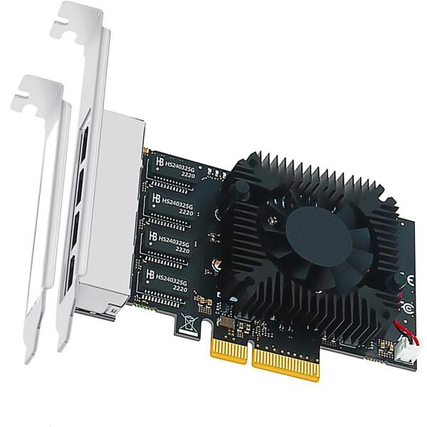 GLOTRENDS LE8245 4ポート Gigabit PCI-Eネットワークカード (2ポート2.5Gbps + 2ポート100/1000Mbps)、PCIe X4スロットの取り付け商品コード：49079579512型番：2-port...