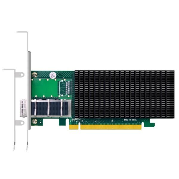 GLOTRENDS ST7340 1ポート 100G QSFP28 イーサネットネットワークカード（Intel E810-CAM1 コントローラ搭載、PCIe 4.0 x16 インターフェース）、Windows 11/10/Windows ...