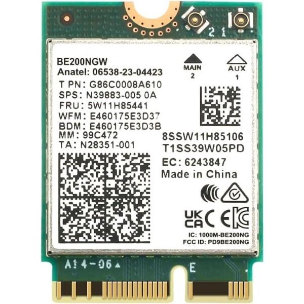 HighZer0 Electronics BE200 WiFi 7 Card | M.2 PCIe WiFi Card | Tri-Band 2.4/5/6 GHz | Up to 5.8 Gbps | Gaming WiFi Card f...