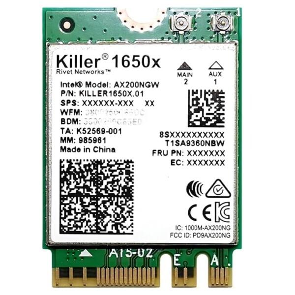 Killer Series AX1650x Wi-Fi 6E AX200NGW | WIFI 6E Upgrade | Speed 2.4 Gbps 802.11ax 2.4/5/6GHz Bluetooth 5.2 Gaming WiFi...