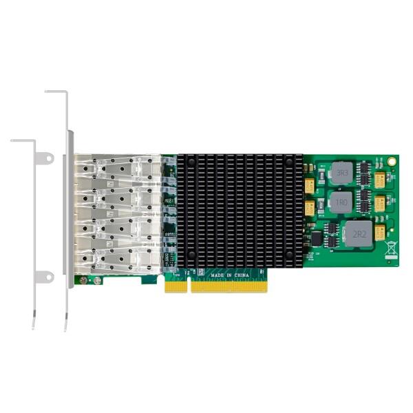 GLOTRENDS ST7322 4ポート 10Gb SFP+ ネットワークカード（イーサネット PCIe NIC）Broadcom BCM57840 コントローラー搭載、PCIe 3.0 x8 インターフェース商品コード：49079579...
