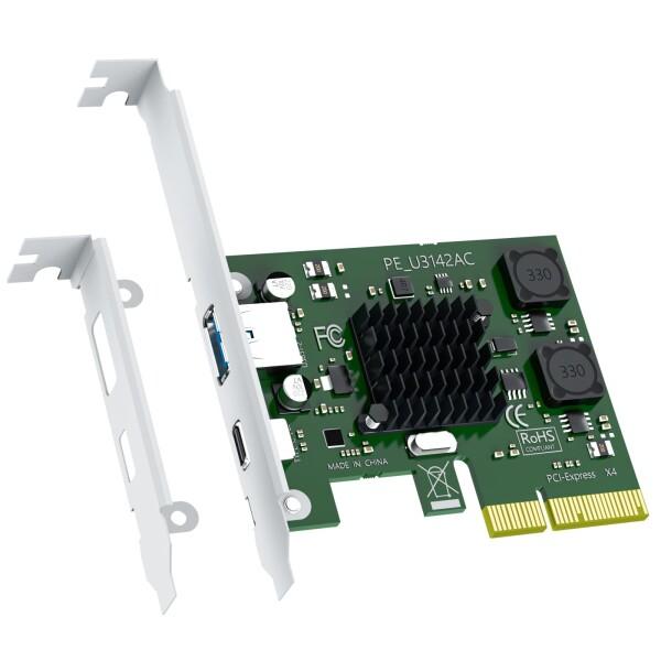 GLOTRENDS U3142AC PCIe USB 拡張カード 2 ポート USB3.2 GEN2 (10Gbps)PCIEX4 接続 (PCIe3.0X2 帯域幅)商品コード：49079580176型番：U3142AC2ポート (1xU...