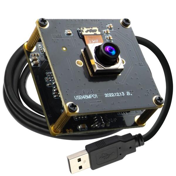 ELP 4800万画素 Webカメラ オートフォーカス 広角 小型 USBカメラモジュール パソコン 100度歪みのないレンズ 8K ウェブカメラボード UVC USB2.0 Webかめら 6000P PCカメラ ミニ ビデオカメラ CCT...