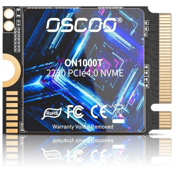 OSCOO 1TB M.2 2230 NVMe SSD, PCIe Gen4x4 内蔵SSD, 最大5200MB/s, 3D NAND, 放熱シール付き, Steam Deck, ASUS ROG Ally, Microsoft Surfa...