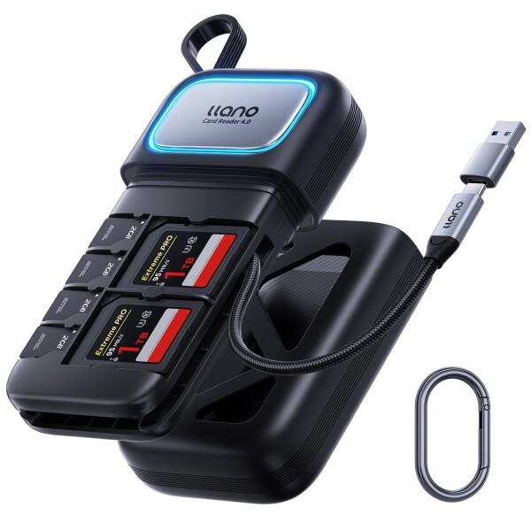 llano カードリーダー SD USB-A&amp;Type-C UHS-II対応 超高速転送 SD/マイクロSDカード対応 同時データ転送 iPhone/Android/タブレット/Mac Windows PC対応 USB Type-C...