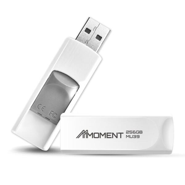 MMOMENT MU39 256GB USBメモリ USB3.1 (Gen1)商品コード：49079583465型番：MU39サイズ：256GBカラー：ホワイト高速な転送速度を実現するUSB3.1片手で使えるスライド式モデル持ち運びに便利な...