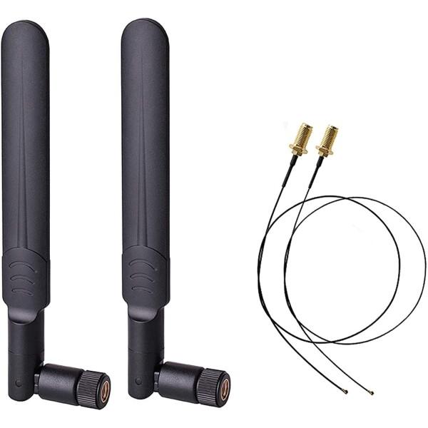 NGFF M.2 ネットワーク 8dBi WiFi 4G アンテナ RP-SMA U.FL ピグテール ケーブル商品コード：49079584179カラー：ブラックNGFF M.2ネットワークカードに高ゲイン外部アンテナを接続することができま...