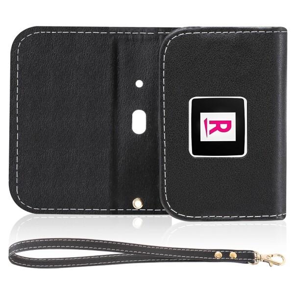 Rakuten WiFi Pocket Platinum専用 モバイルルーター ケース カバー あり フリップタイプ マグネット式 全面保護 耐衝撃 放熱性 (Black)商品コード：49079584249型番：Rakuten-WiFi-P...