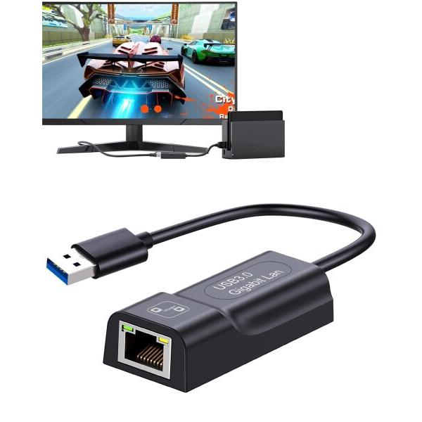 ニンテンドースイッチ対応 LANアダプター USB-a for Nintendo Switch 有線 LANアダプター USB LANアダプター USB To RJ45 1000/100/10Mbps 高速有線 Switch Wii Mac...